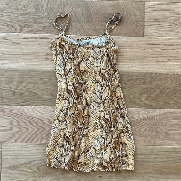 Reformation | Dresses | Reformation Yellow Snake Skin Mini Dress | Poshmark